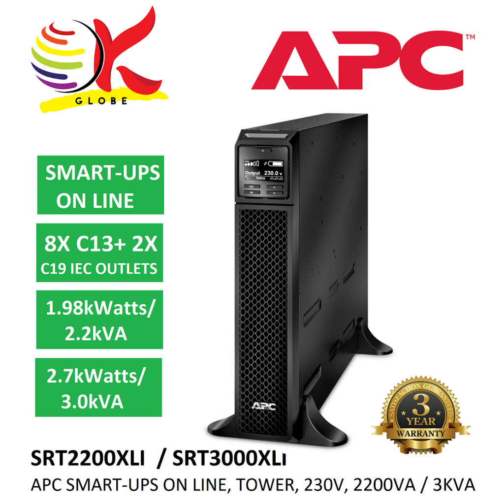 APC SMART-UPS ON LINE SRT2200XLI (2200VA) / SRT3000XLI (3KVA), TOWER ...