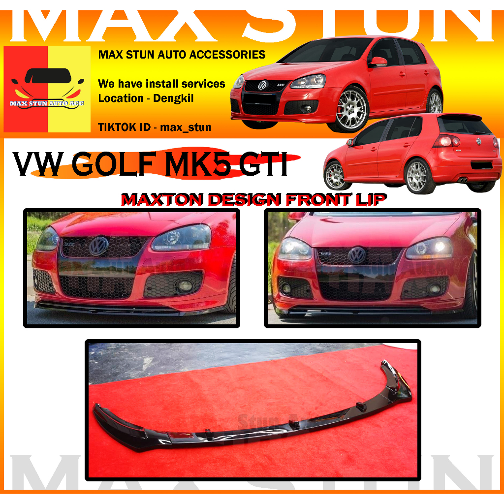 VOLKSWAGEN GOLF MK5 GTI MAXTON DESIGN FRONT LIP BUMPER SKIRT LIP GOLF ...
