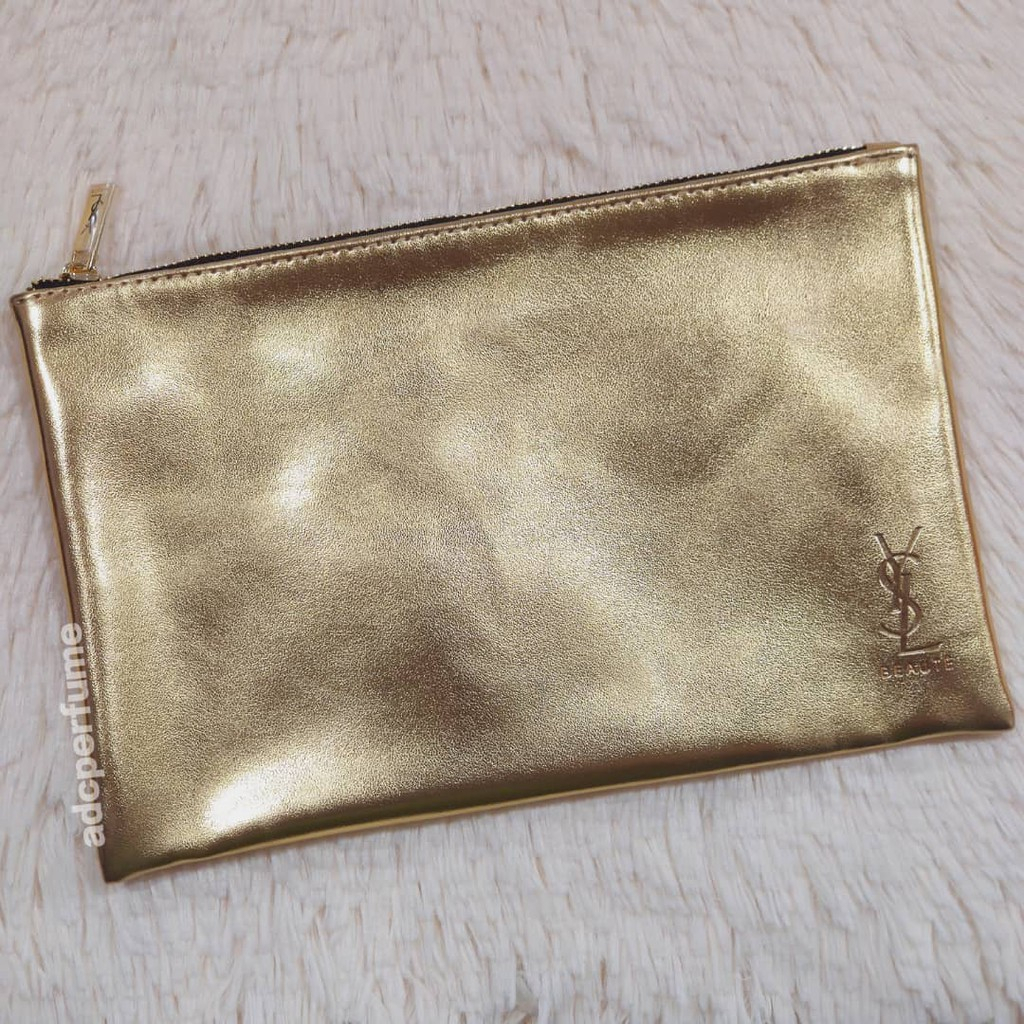 Original YSL Flat Pouch (Medium Size / Gold) | Shopee Malaysia
