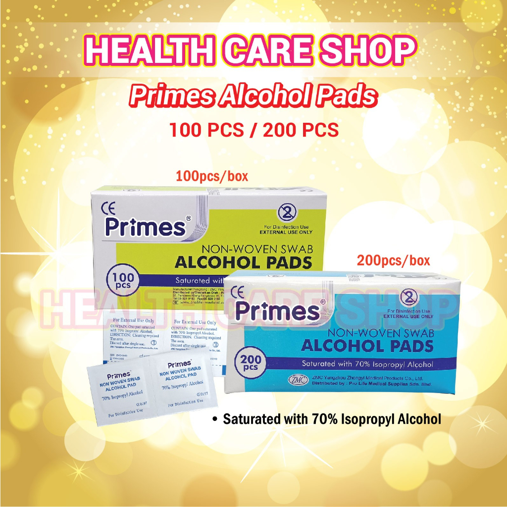 Aros / Primes Non-Woven Swabs Alcohol Pads (saturated with 70% Isopropyl Alcohol) 100 & 200 pcs ...