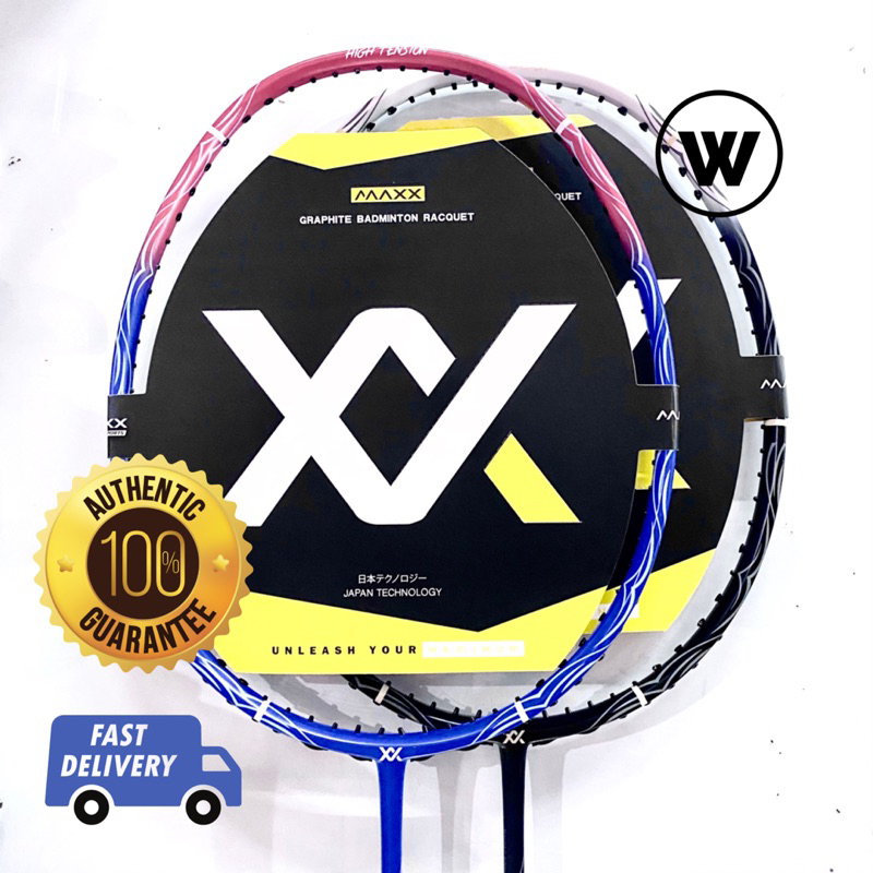 𝙒𝙄𝙍𝘼𝙎𝙋𝙊𝙍𝙏𝙎 Maxx Tromax M2 Pastel Red & Blue / Black & White Badminton ...