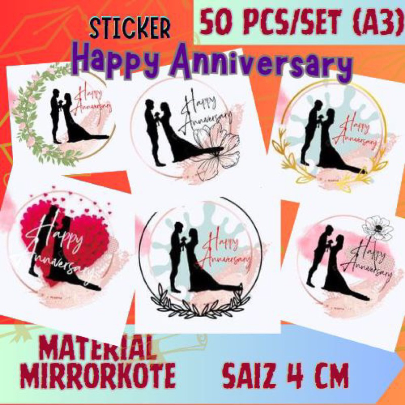 STICKER HAPPY ANNIVERSARY | Shopee Malaysia