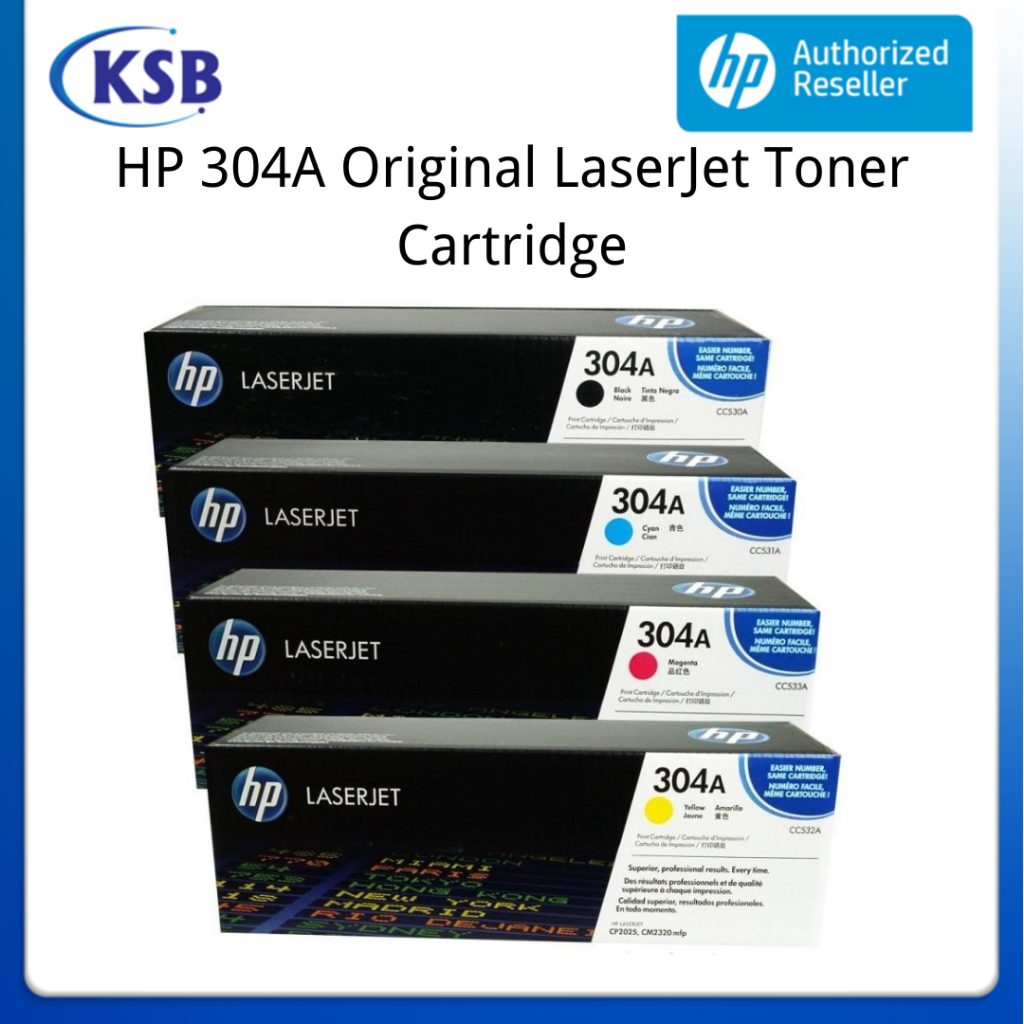 HP 304A Original LaserJet Toner Cartridge ( CC531A | CC532A ) | Shopee ...