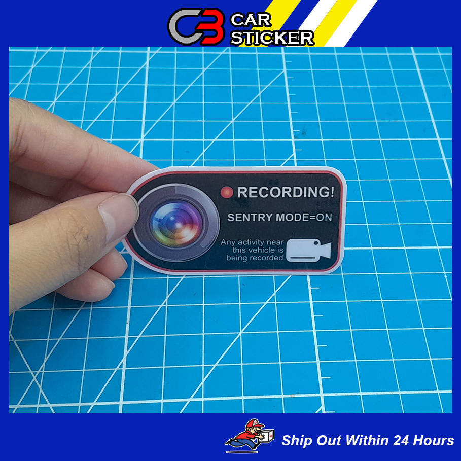 Recording Sentry Mode On Alert Camera Car Sticker / W229 | Shopee Malaysia