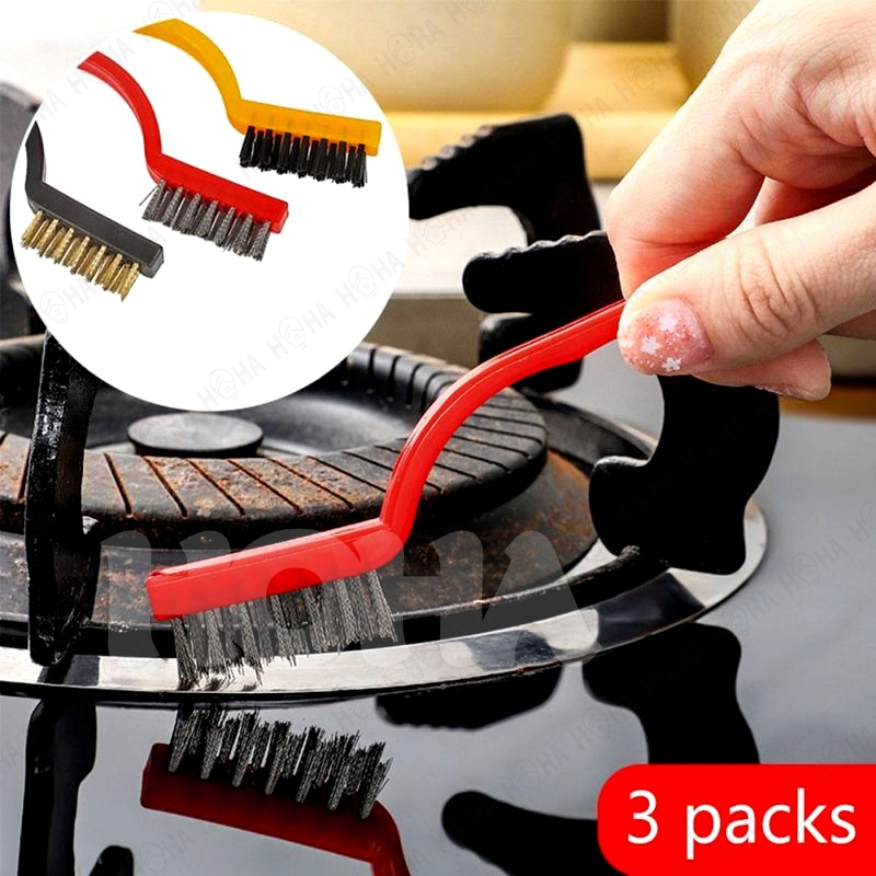 3Pcs/set Gas Stove Brushes Multi-functional Kitchen Tool Metal Fiber ...