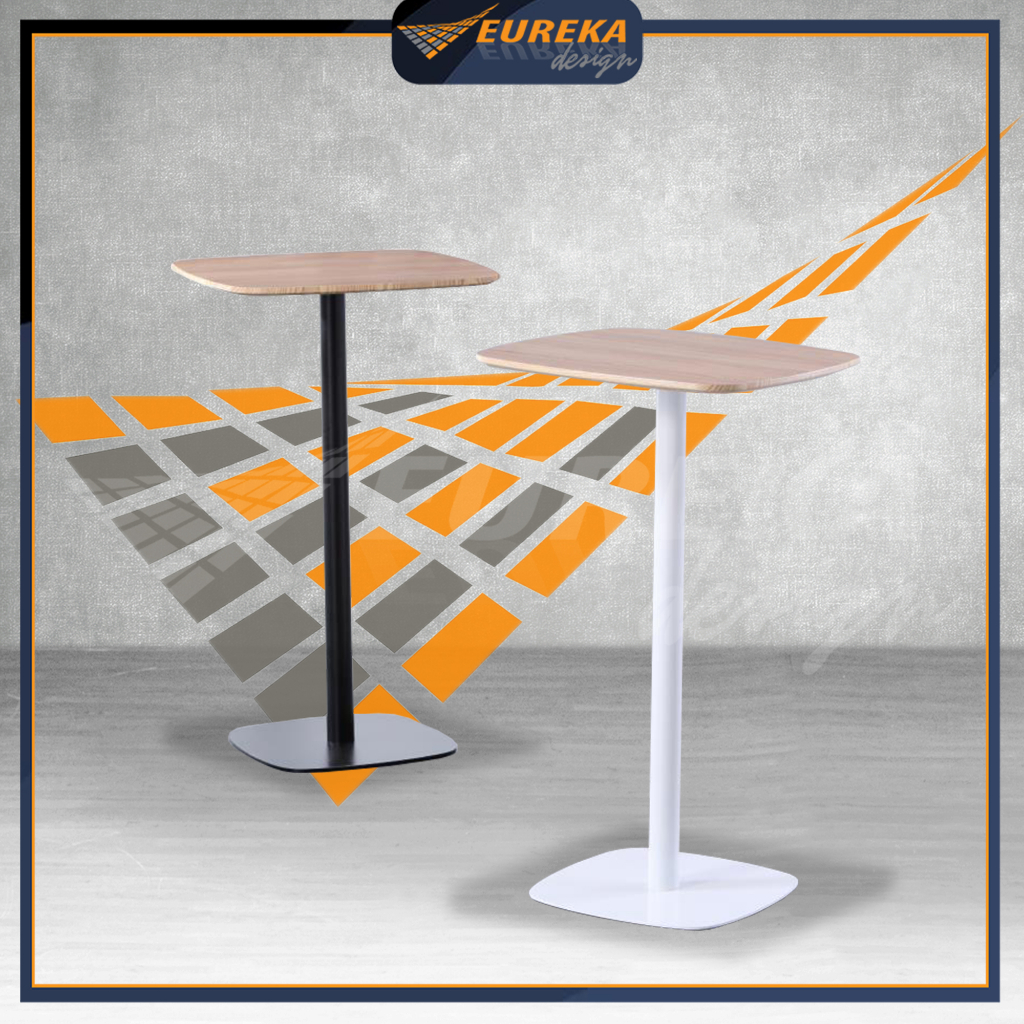 EUREKA 2ft High Bar Table Island Dining Wood Steel Modern / Meja Tinggi ...