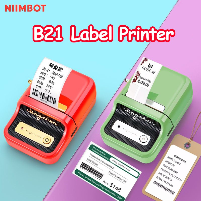 Niimbot B21 Vintage Label Printer Self-Adhesive Price Label Portable Bluetooth Thermal Printer ...