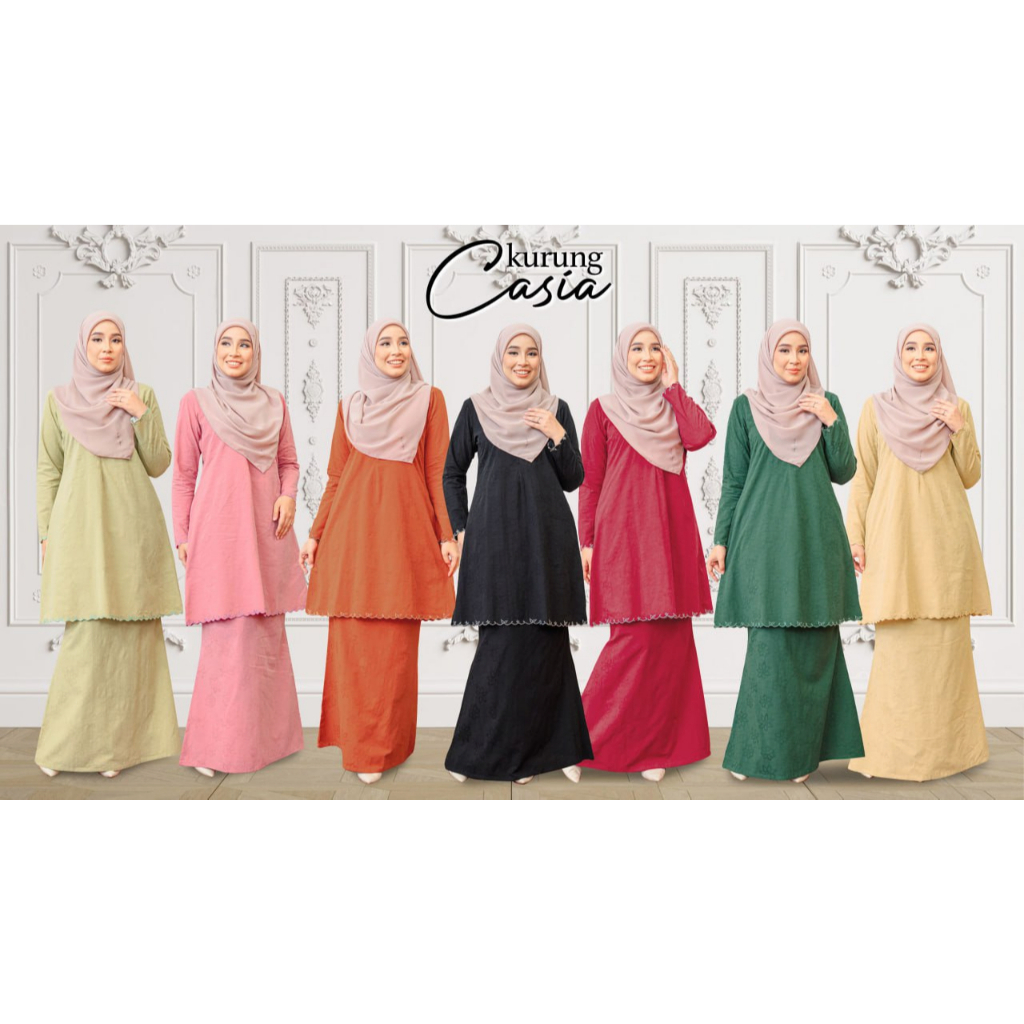 BAJU KURUNG RIAU EMBROIDERED LACE COTTON PLAIN KURUNG CASIA BY ANGGUN ...