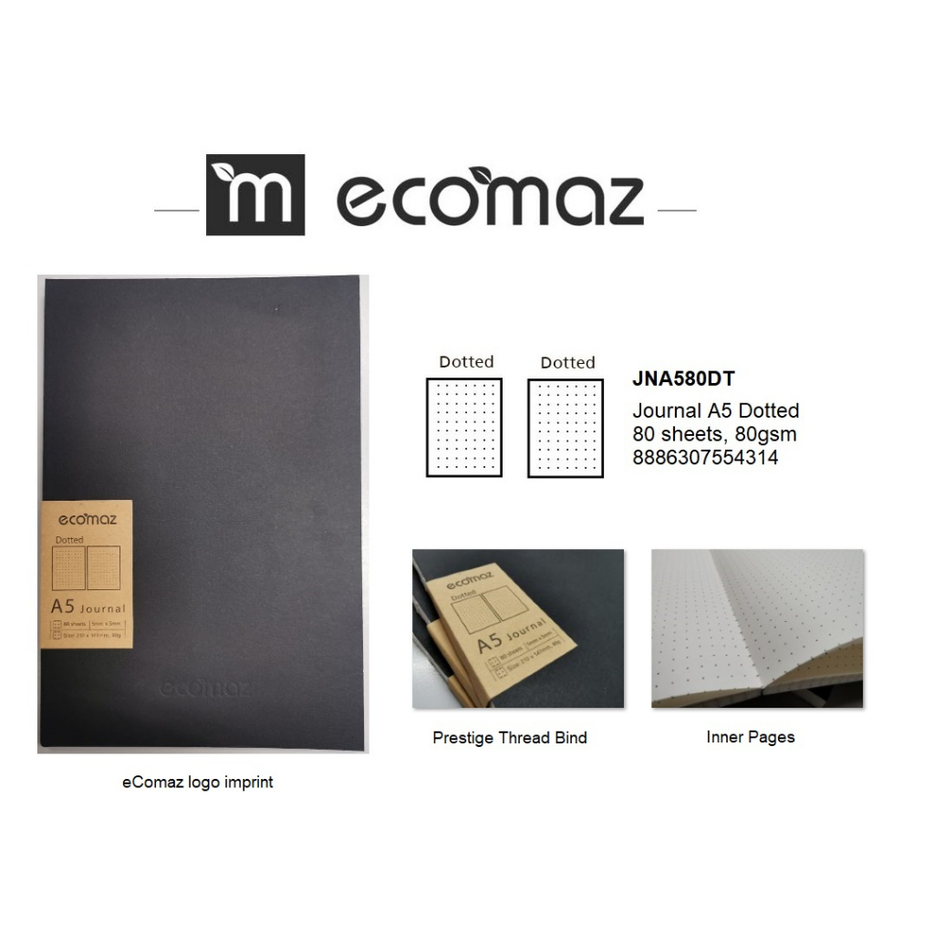 eComaz Note Book A5 80s Grids / Ruled / Dotted/Buku Nota eComaz A5 80 ...