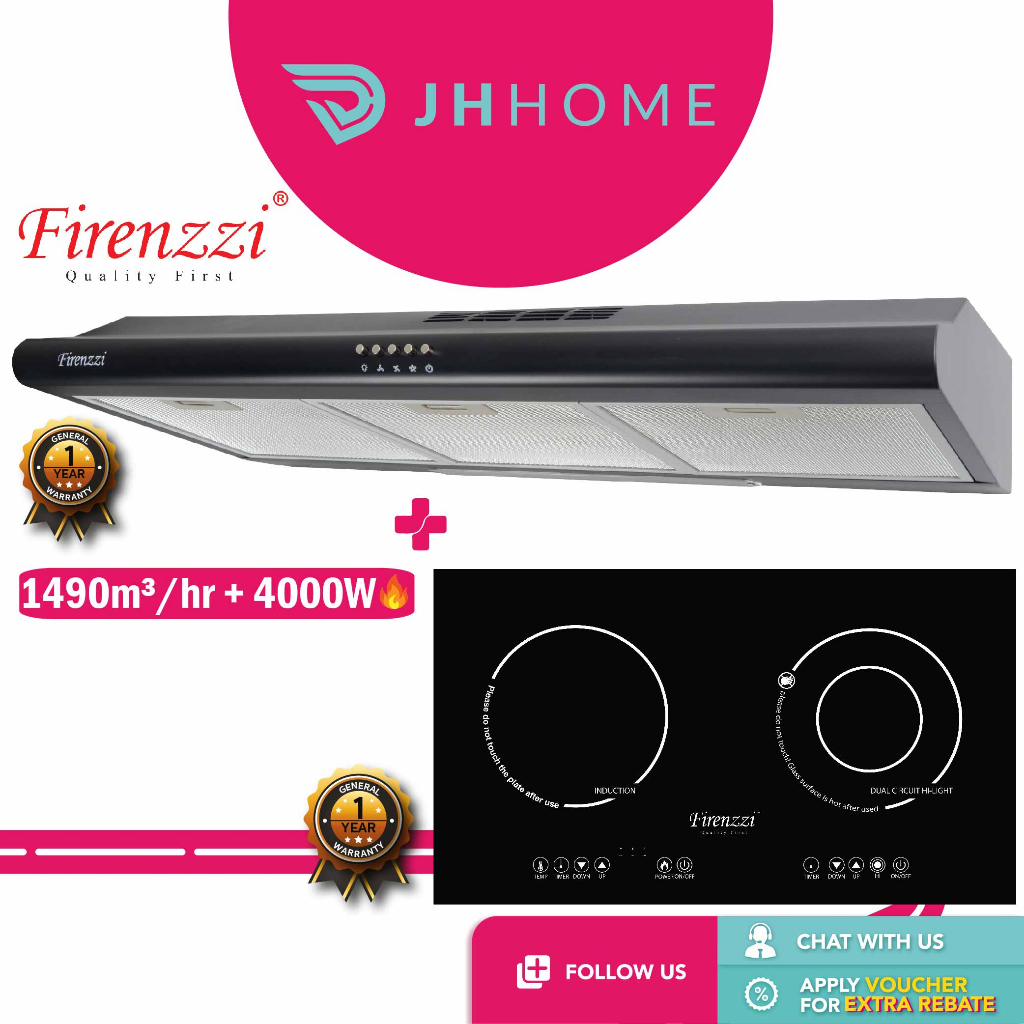 Firenzzi Slim Cooker Hood (1490m/hr) FH-902 XP/BK | Shopee Malaysia