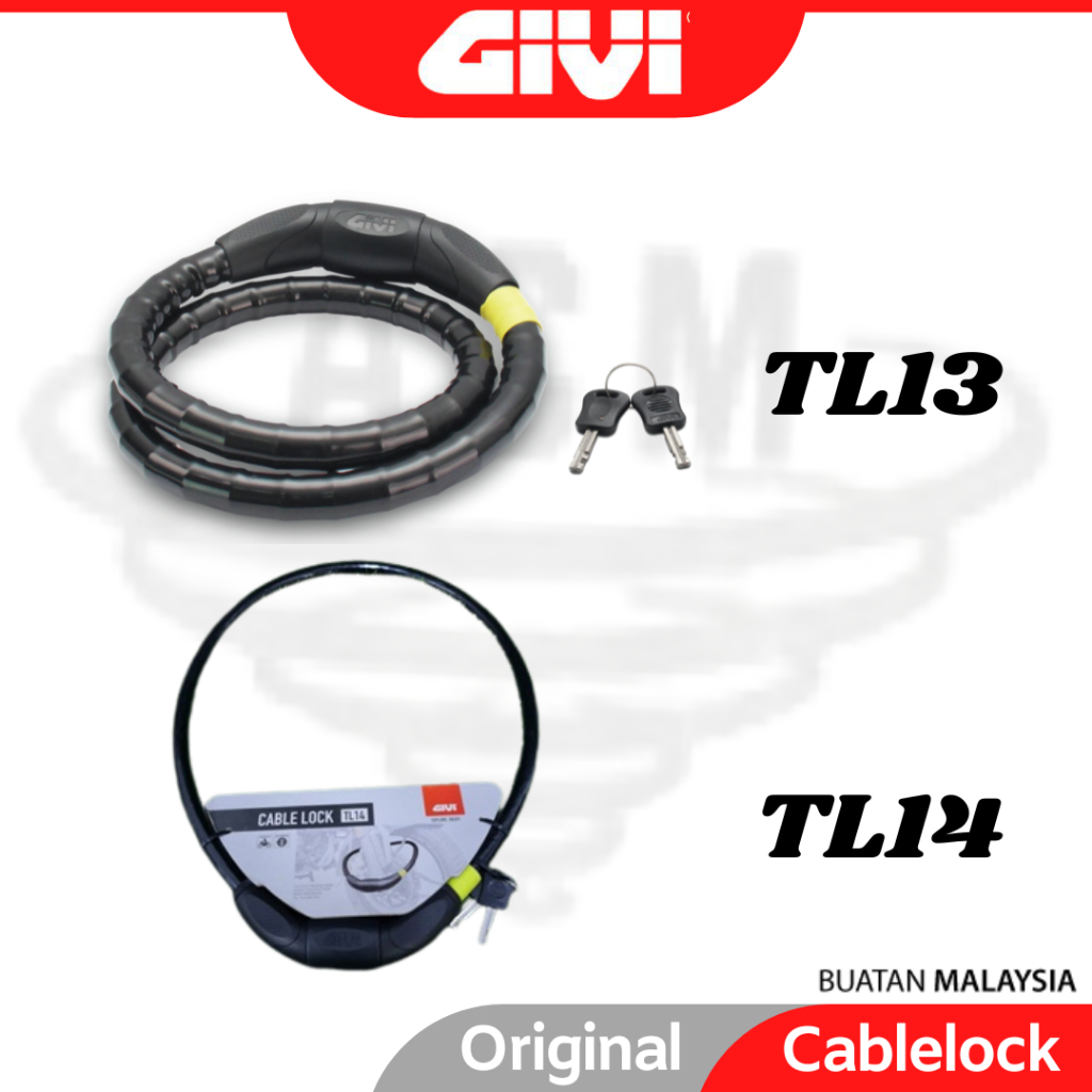 GIVI TL13 TL14 Cable Lock New Security Locker Cablelock TL13 TL14 For Motorcycle Motor Kunci ...