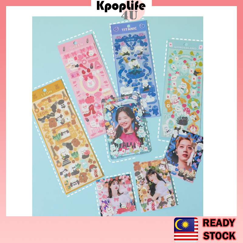 Korea Ins Cutie Cartoon Deco Stickers Photocard Album Binder Toploader ...