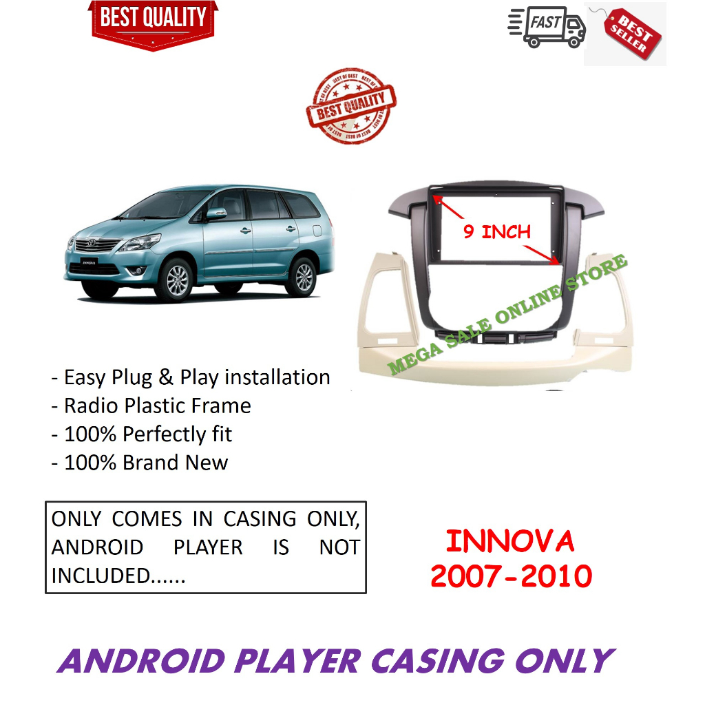 TOYOTA INNOVA 2007 - 2010 (AUTO / MANUAL) 9 INCH ANDROID PLAYER CASING ...