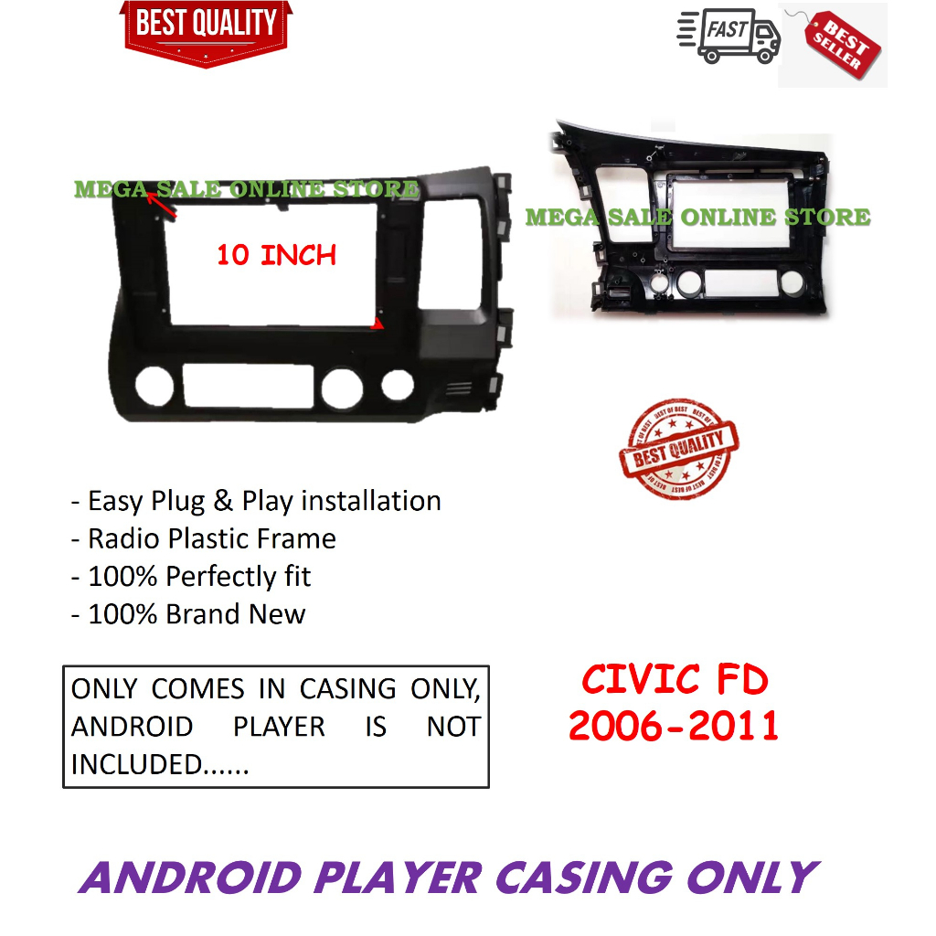 HONDA CIVIC FD 2006 - 2011 10 INCH ANDROID PLAYER CASING | Shopee Malaysia