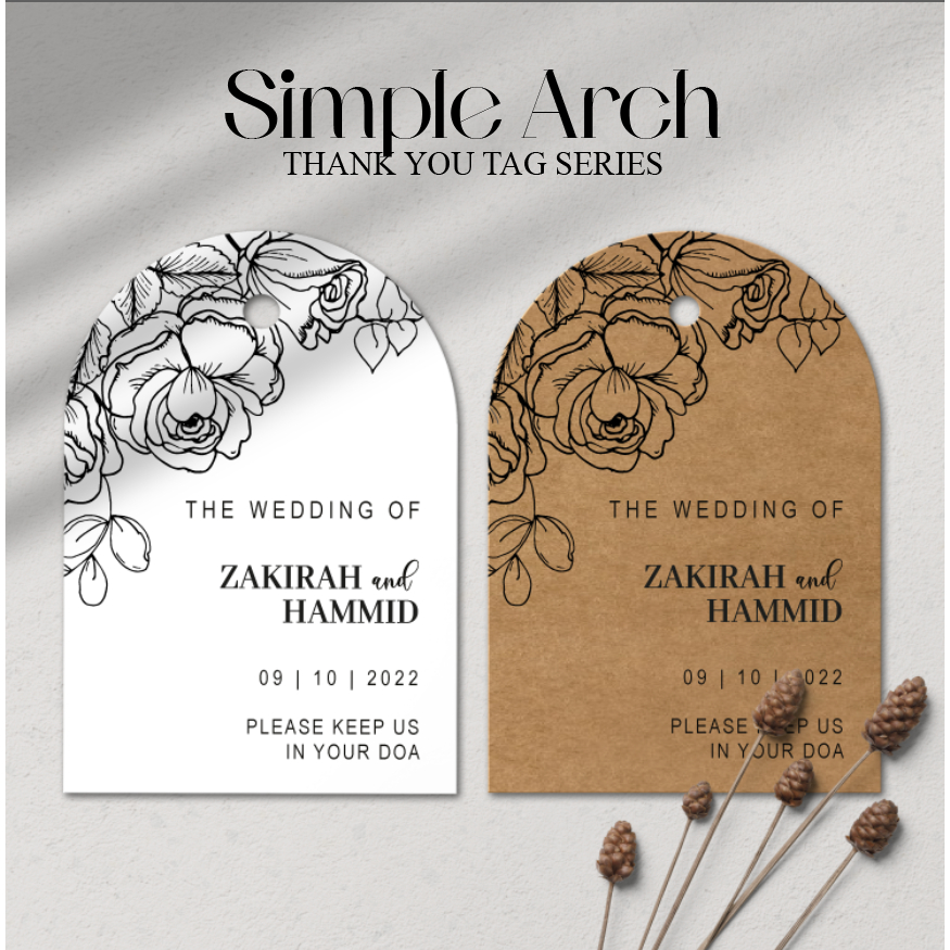 [TAG] Simple Arch Thank You Tag Wedding Aqiqah Engagement Favor ...