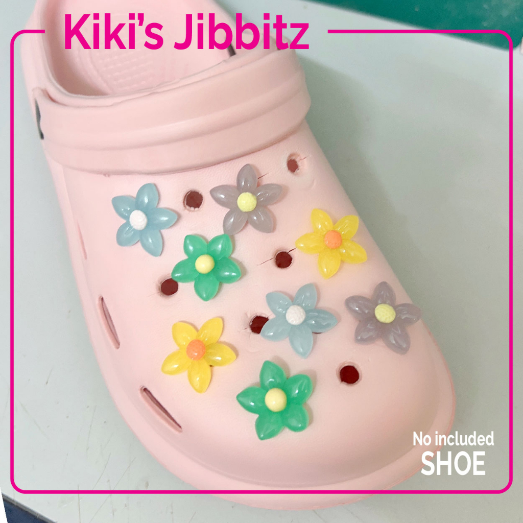 Kiki's Jibbitz Charms Flower Heart DIY Shoe Decoration Shoe Button ...