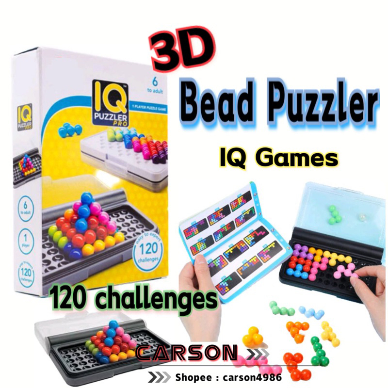 3D Bead Puzzler Smart IQ Games 120 challenges Chain Buckle Puzzle Board ...