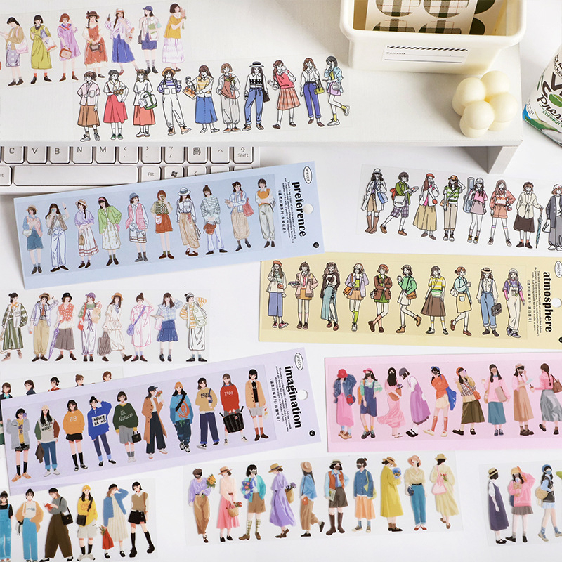 Infeel Me Aesthetic Korean Girl Clear PET Sticker Pack (3 pcs) 温柔旧事系列贴纸 ...