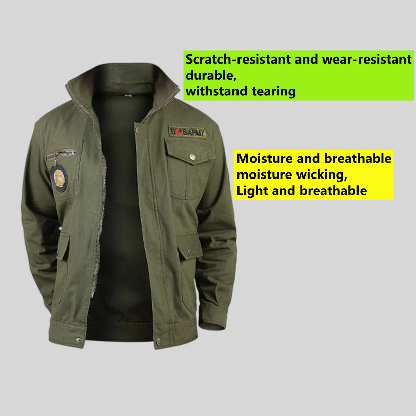 Men's Jacket Work Clothes Electric Welding Long Sleeve Top Men's Cotton ...