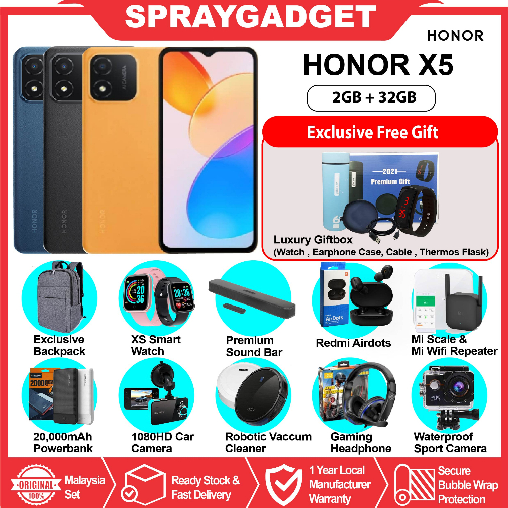 HONOR X5 (2GB RAM + 32GB ROM) 6.5" Display , Helio G25 , 5000mAh Battery🎁HONOR Malaysia Warranty ...
