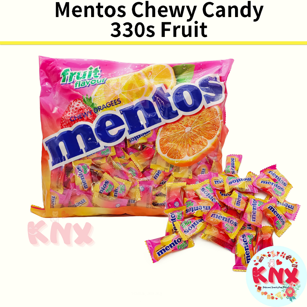 Mentos Menthol Mint Grape Sour Mix Fruit Chewy Dragees 330pcs | Shopee ...