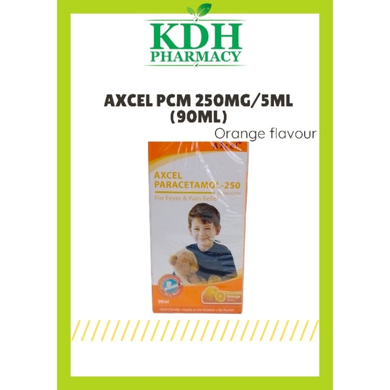 AXCEL PARACETAMOL 250MG/5ML ORANGE SUSPENSION 90ML (DEMAM/ TAHAN SAKIT ...