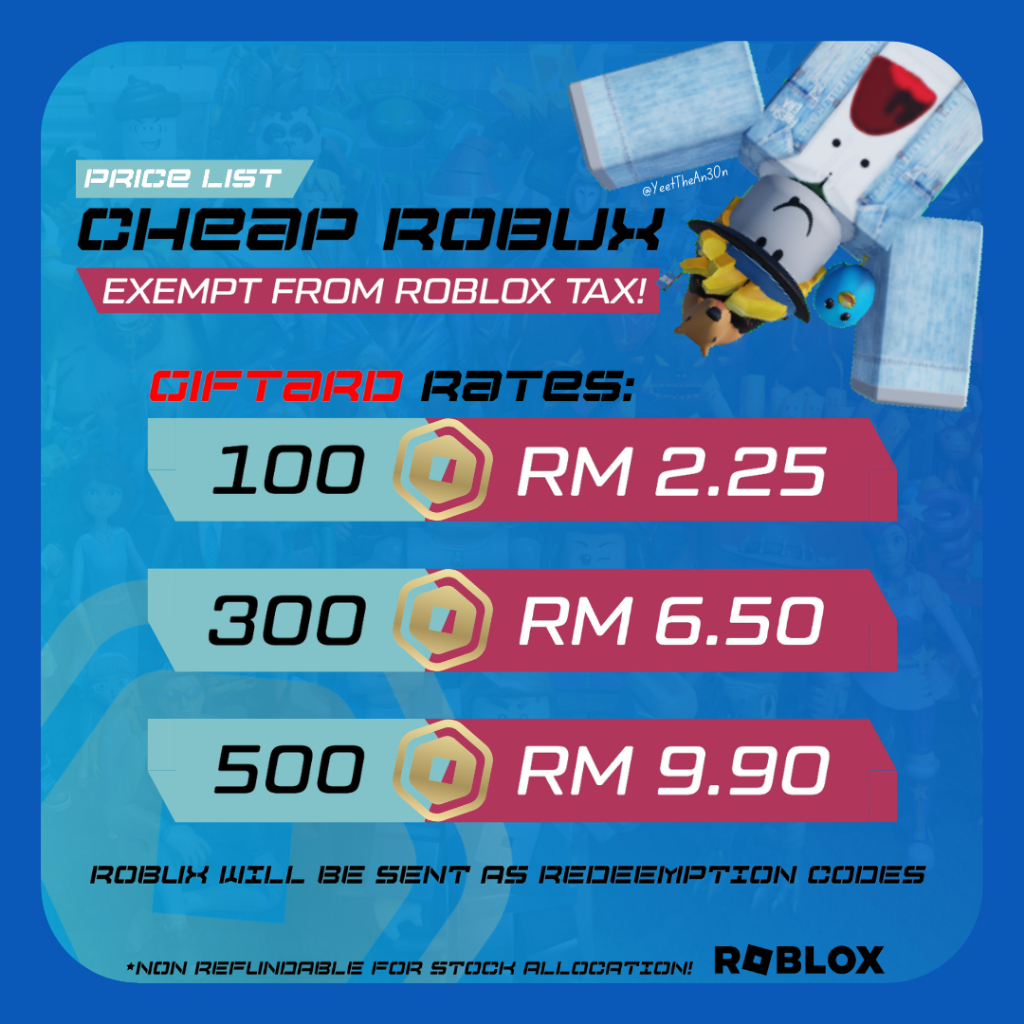 ROBLOX ROBUX GIFTCARD | EXEMPT From Roblox Tax | INSTANT REDEMPTION ...