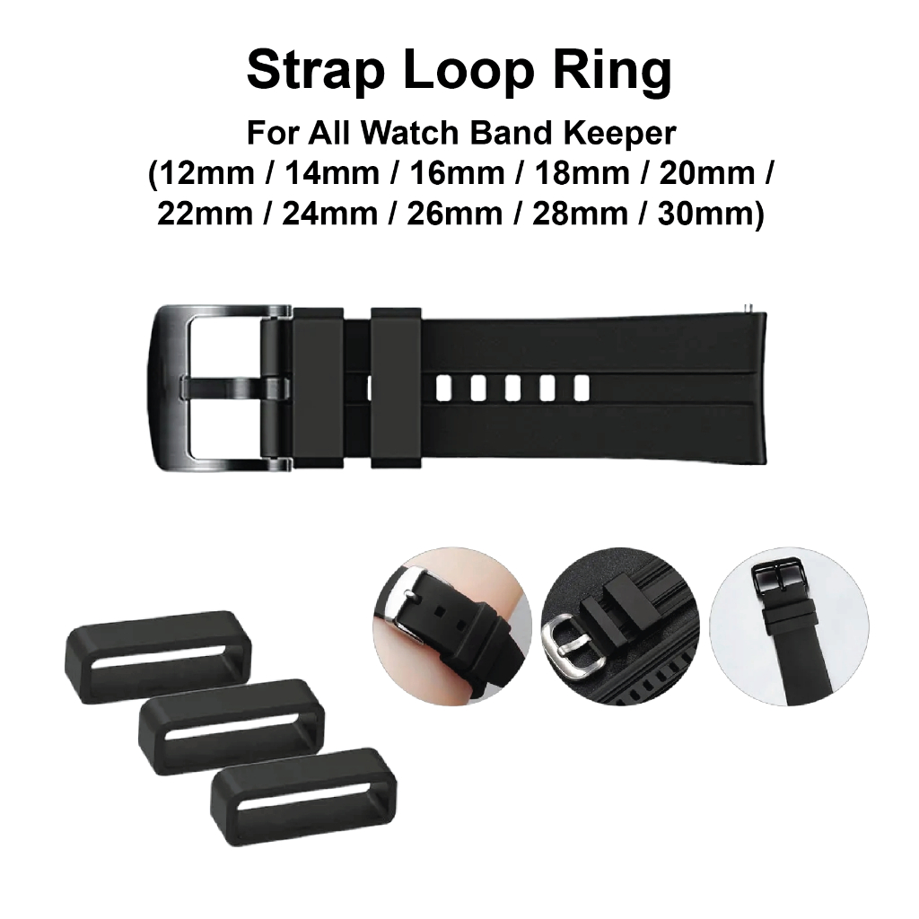 Silicone Strap Loop Ring 12mm / 14mm / 18mm / 20mm / 22mm / 26mm / 28mm ...