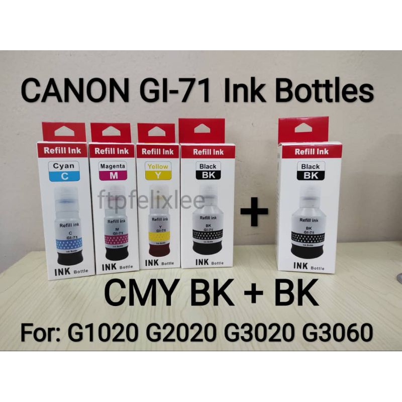 CANON GI-71 GI71 Compatible Refill ink Bottles for Printer PIXMA G1020 ...