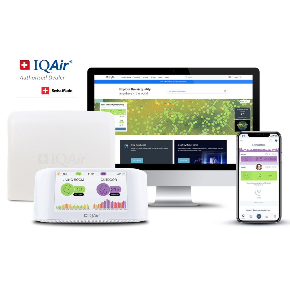 IQAir AirVisual Pro Indoor (AVP) / AirVisual Outdoor (AVO)- The Smart ...