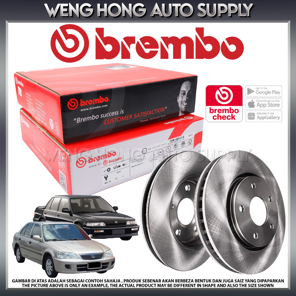 Honda City SX8 , Civic EF SH4 Front Brembo Brake Disc Rotor Original ...