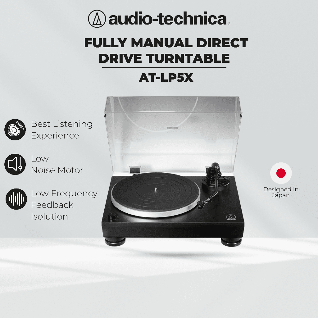 Audio-Technica Fully Manual Direct Drive Turntable AT-LP5X Vinyl Record ...