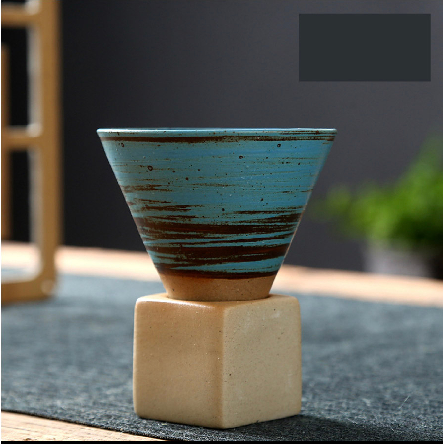 (Ready Stock)Coffee Latte Cups With Holder Funnel Shape Mug 180ml ...