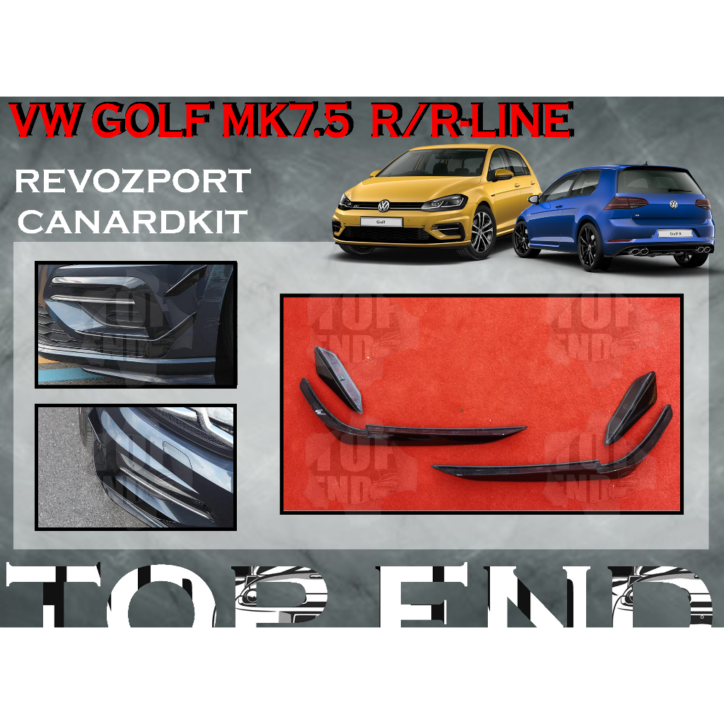 VOLKSWAGEN GOLF MK7.5 GOLF R MK7.5 GOLF R LINE CANARD FINS BUMPER WING ...