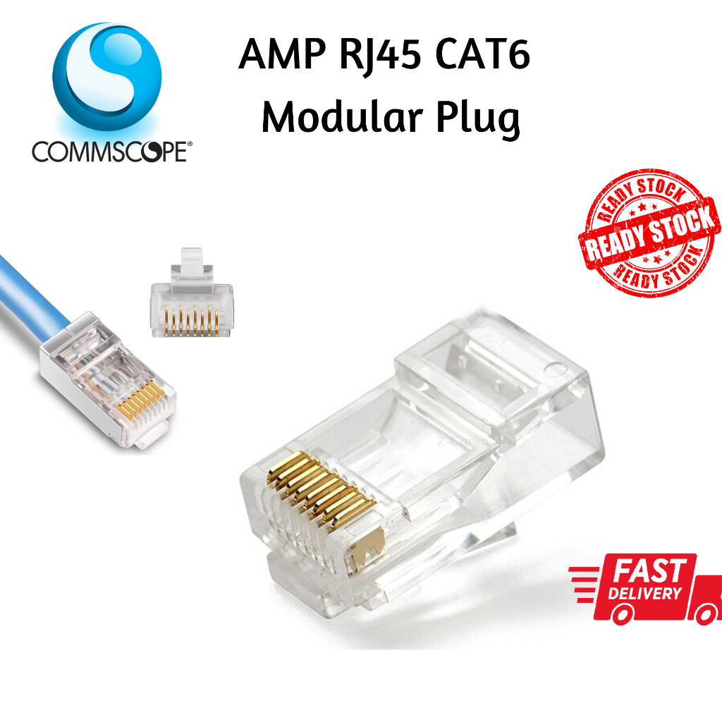 100pcs Commscope RJ45 Cat 6 Modular Plug UTP Crystal Head Original ...