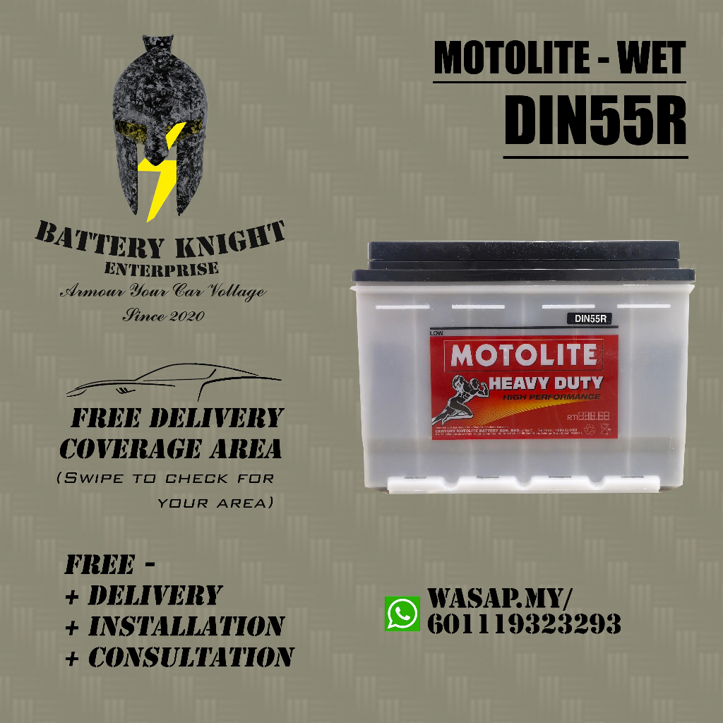 DIN55R DIN55L Motolite Wet Bateri Kereta Car Battery for Proton ...