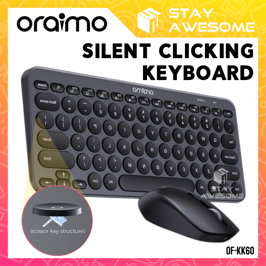 ORAIMO Silent Click Mini Slim Wireless External USB Keyboard And ...