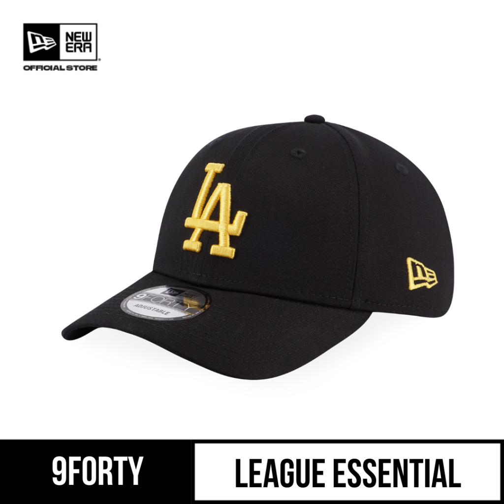 New Era 9FORTY Los Angeles Dodgers League Essential Black Adjustable ...