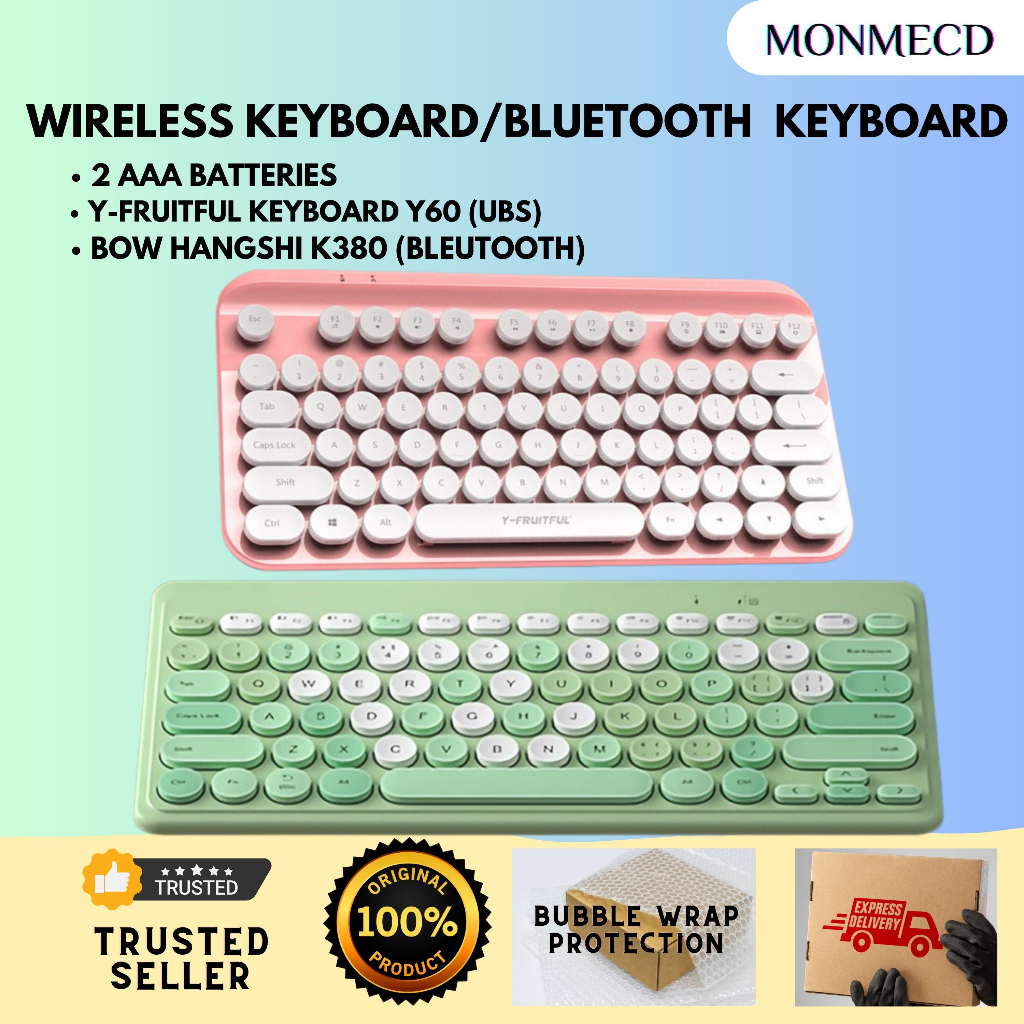 [Ready Stock] Y-FRUITFUL Y60 Wireless Keyboard | BOW Hangshi K380 ...