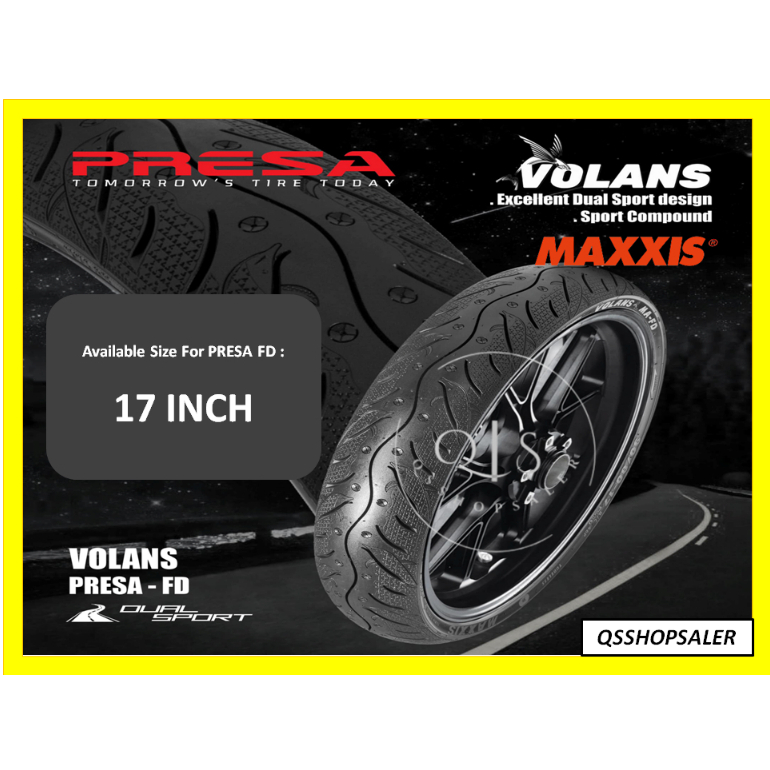 MOTORCYCLE TUBELESS TYRE / TYRE PRESA VOLANS (FD) / TAYAR PRESA MA-FD ...