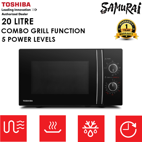 TOSHIBA MICROWAVE OVEN 20 LITRE WITH COMBO GRILL FUNCTION MWMG20P(BK) | Shopee Malaysia