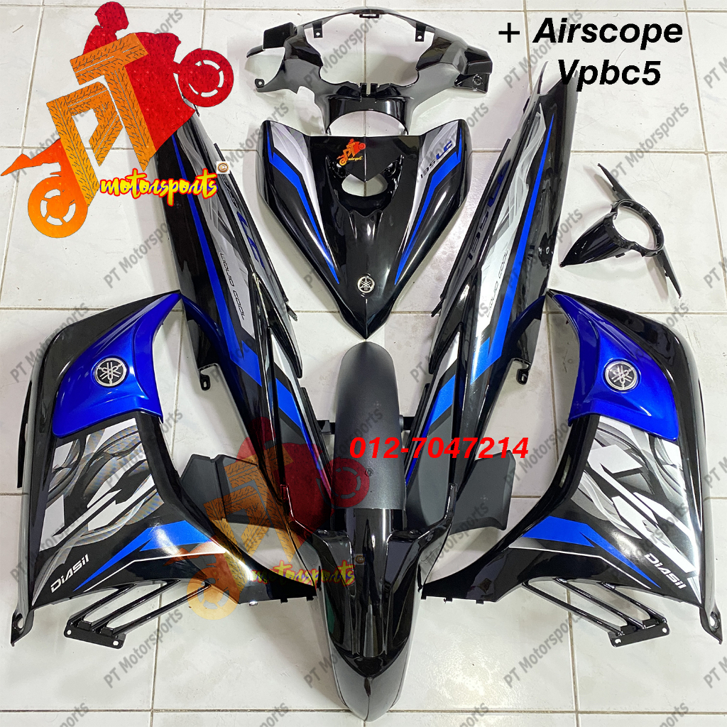 Yamaha Lc 135 V7 Sticker Cover Set Black V2 V3 V4 V5 V6 V7 Blue Silver ...