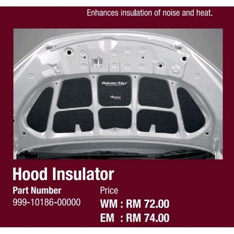 GearUp Bezza/Axia Hood Insulator Soundproof Bonnet cover Gear Up ...