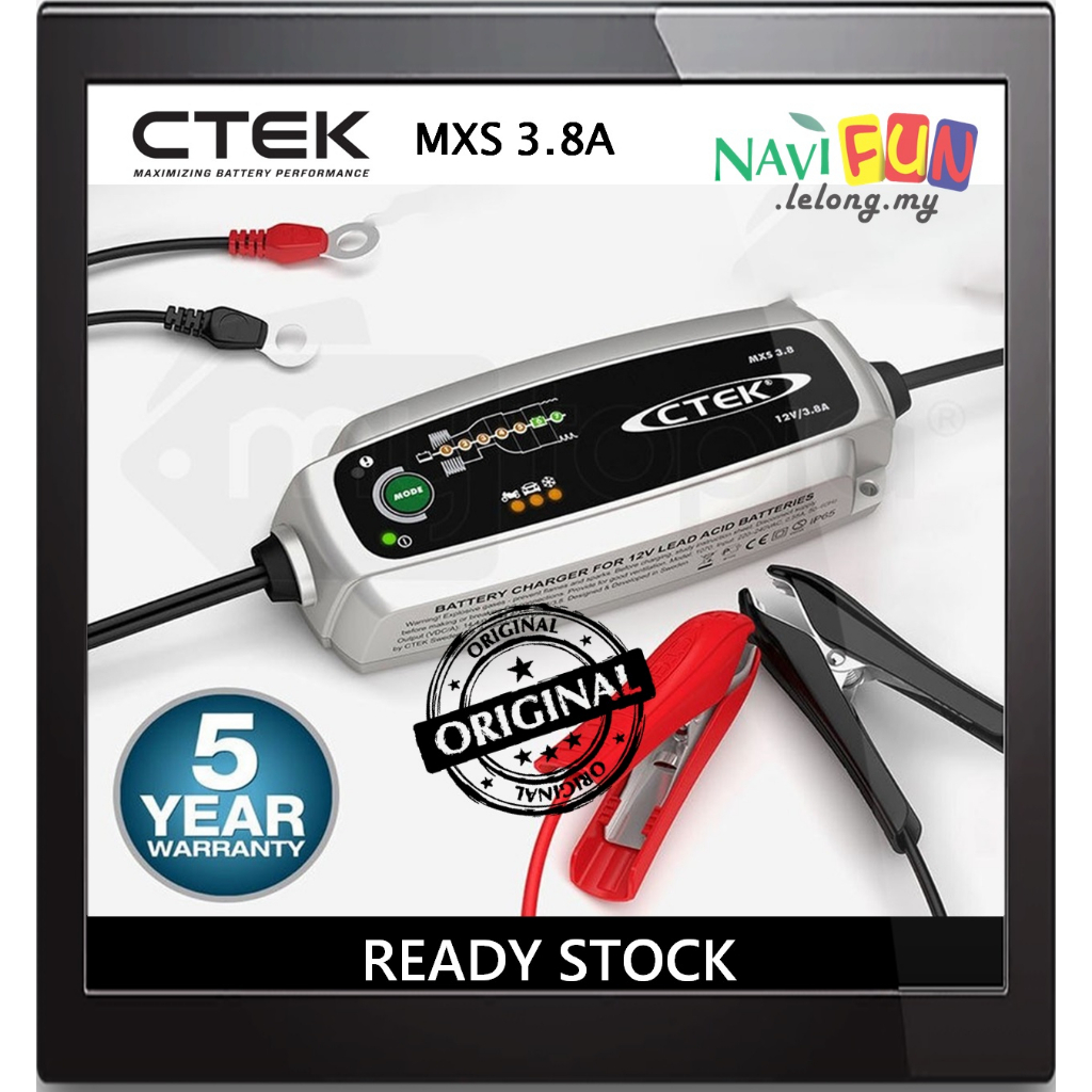 CTEK - MXS 3.8 Smart Battery Charger and Maintenance 0.8A 3.8A 12V 24V ...