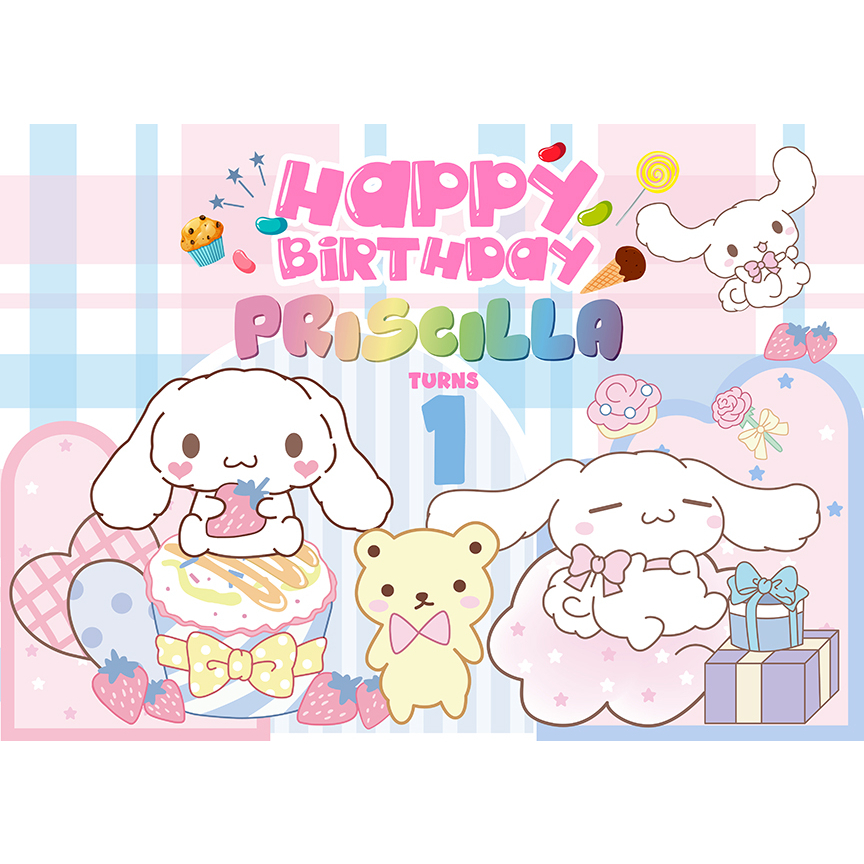 Birthday Banner / Birthday Backdrop / Hari Jadi - Cinnamoroll / Sanrio ...