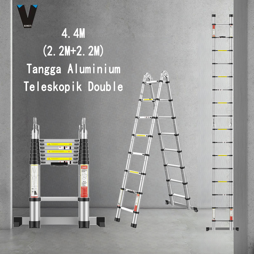 BOWEITI 4.4M (2.2M+2.2M) Ladder Two Way Multipurpose Telescopic ...