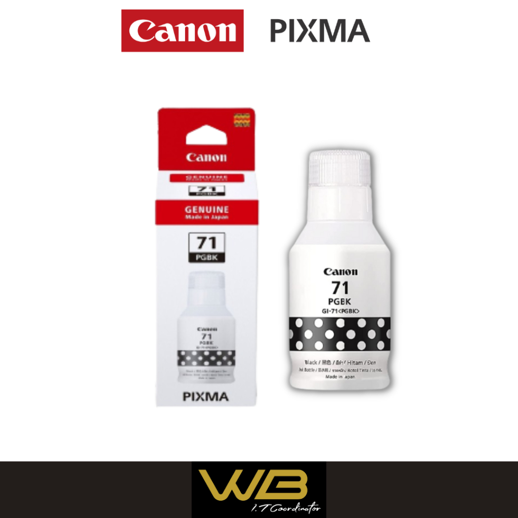 CANON GI-71 GENUINE INK BOTTLE BLACK/CYAN/MAGENTA/YELLOW FOR Printer ...