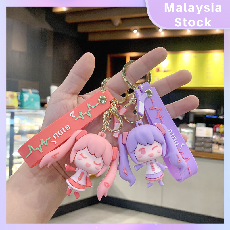 Lovely Kawaii Hatsune Miku Anime Figure Keychain Pendant KeyBuckle ...