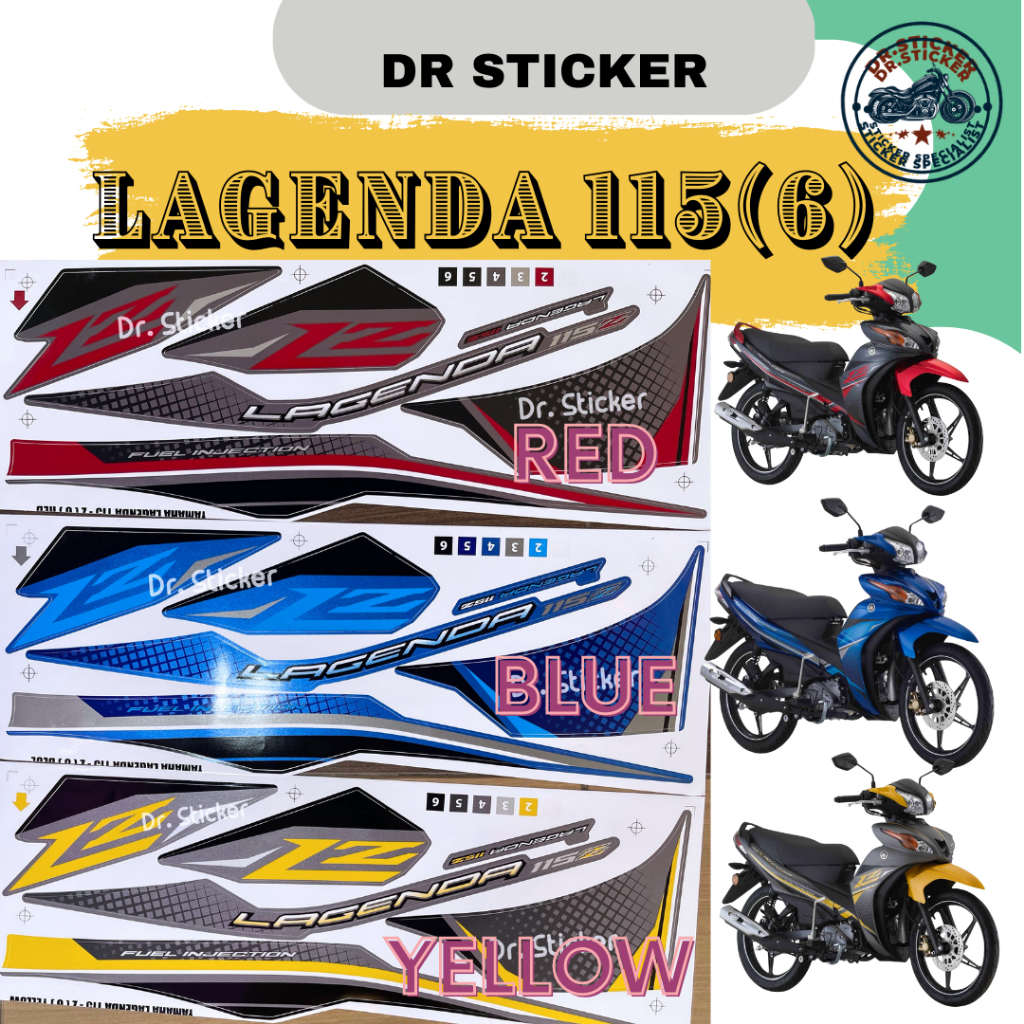 LAGENDA115 Stripe Stiker Sticker YAMAHA LAGENDA 115 115Z LAGENDA115 (6 ...