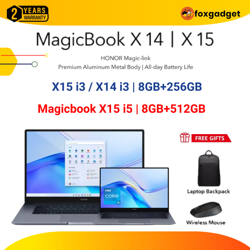 Honor Magicbook X15 2022 ( 512GB SSD/256GB)| Honor Magicbook X14 (8GB ...